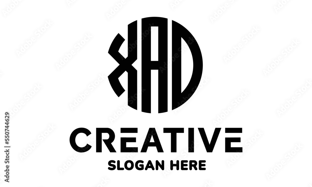 XAD Polygon logo design monogram, XAD polygon vector logo, XAD with ...