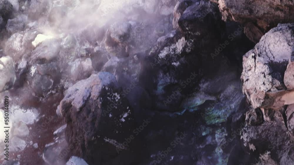 In active volcano crater (volcanic vent) - lava with fragmentary ...