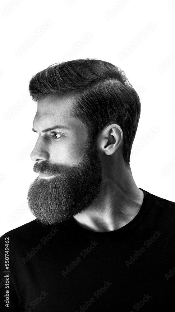 Hipster young good looking man after visiting barber shop. Trendy and ...
