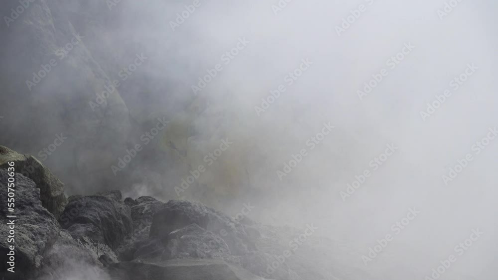 In active volcano crater (volcanic vent) - lava with fragmentary ...