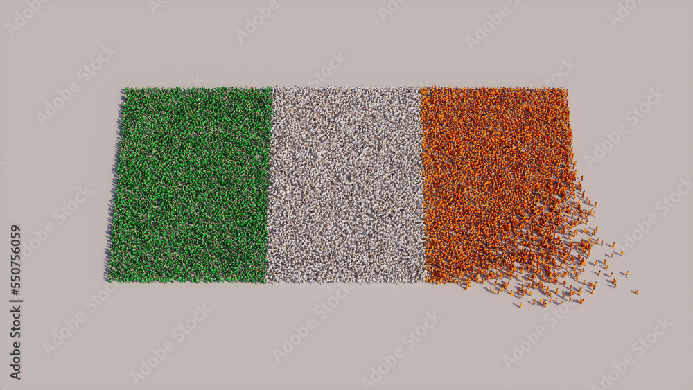 Irish Banner Background, with People congregating to form the Flag of ...