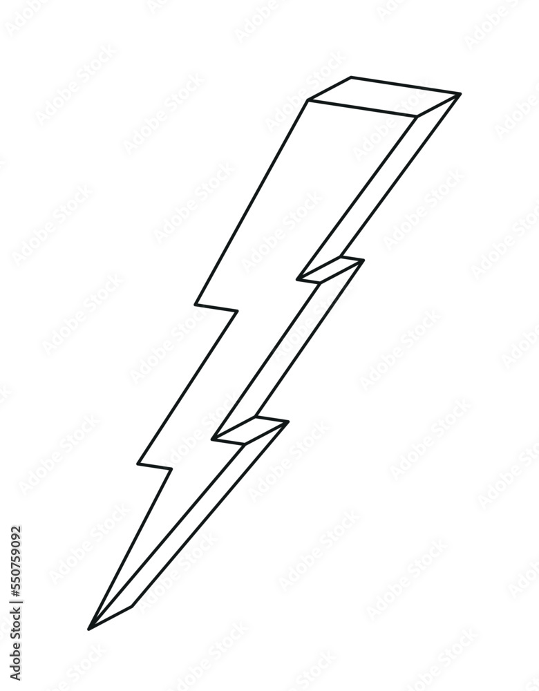 Minimal lightning icon. Graphic element for printing on fabric. Fashion ...