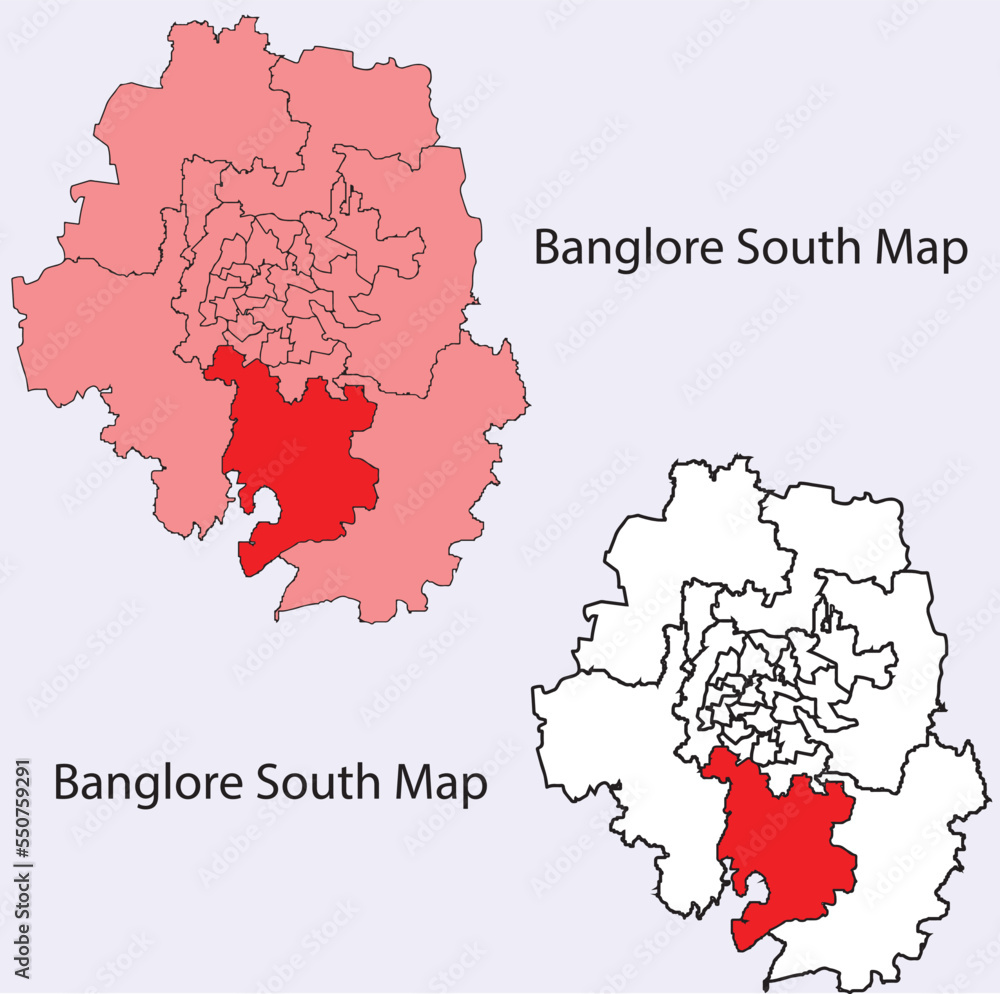 Banglore map, Bengaluru map, Bangalore map silhouette with white ...