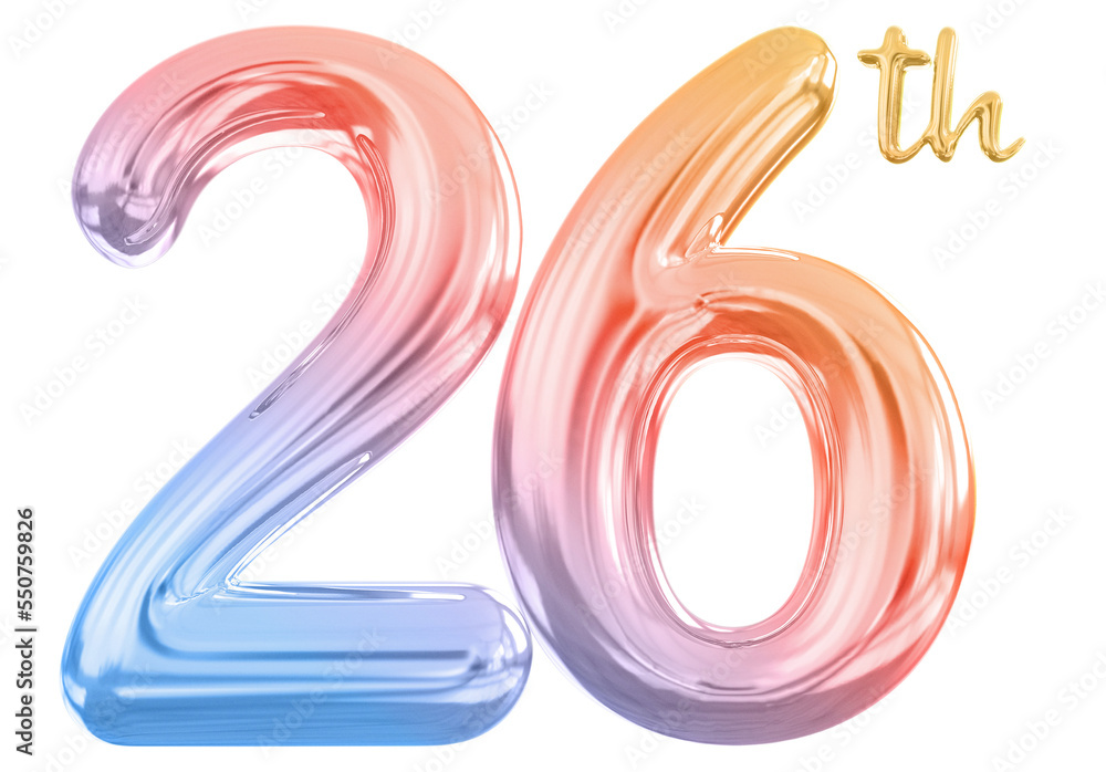 anniversary 26th number gradient Stock Illustration | Adobe Stock
