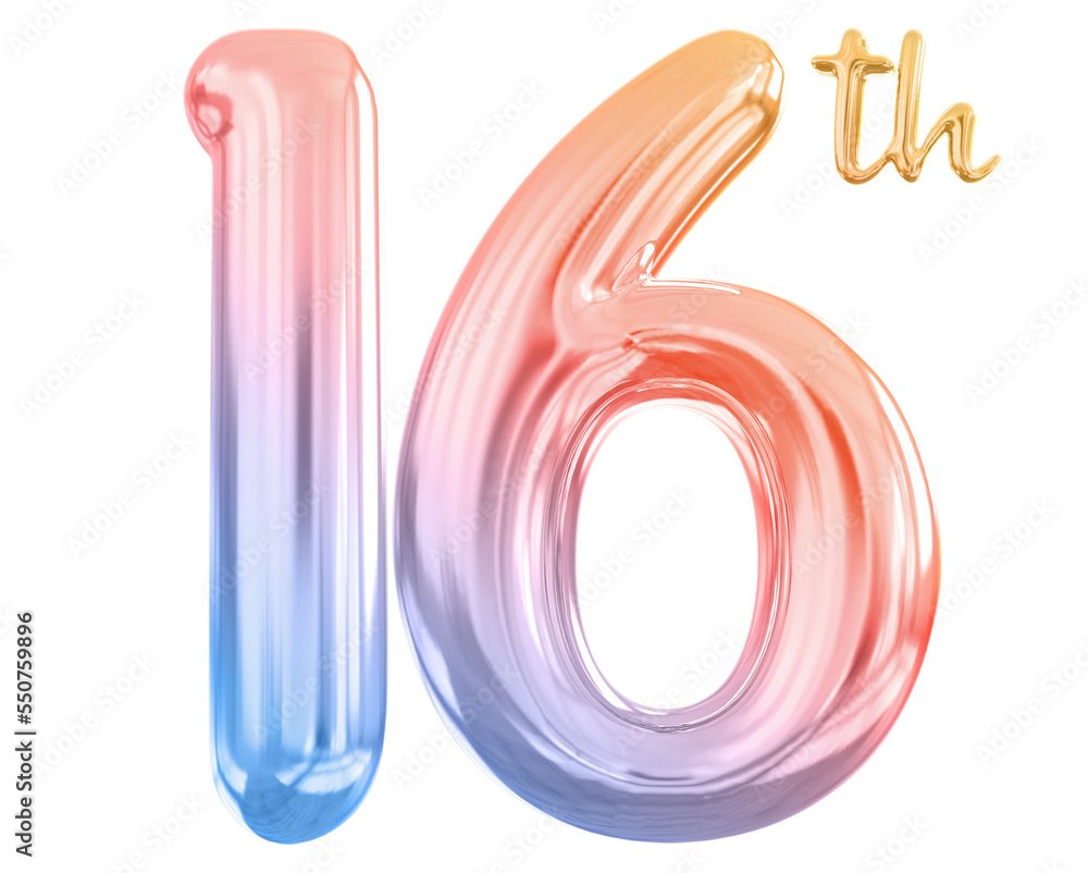anniversary 16th number gradient Stock Illustration | Adobe Stock