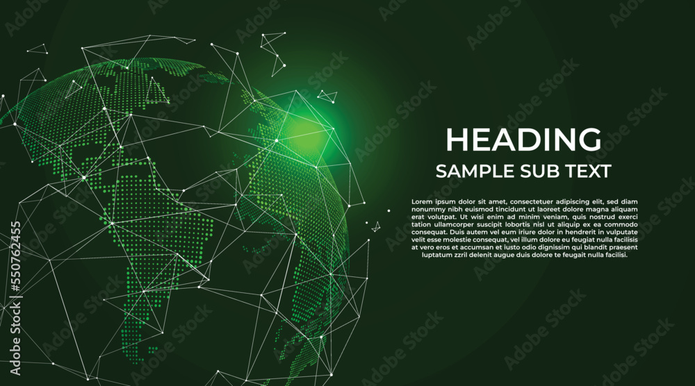 Green technology world map background. Best template for social media ...