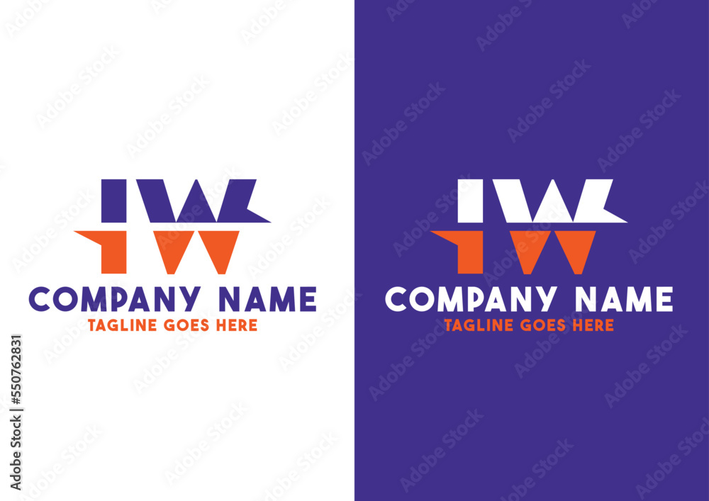 Letter IW logo design vector template, IW logo Stock Vector | Adobe Stock
