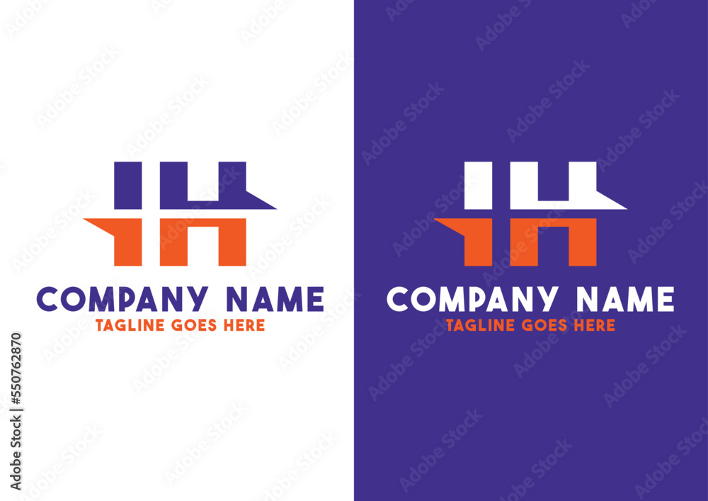 Letter IH logo design vector template, IH logo Stock Vector | Adobe Stock