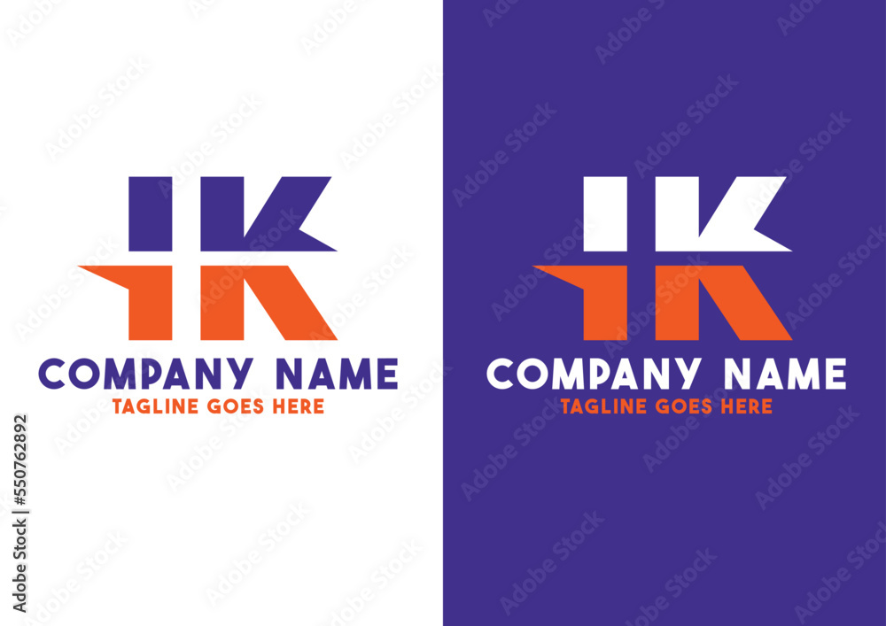 Letter IK logo design vector template, IK logo Stock Vector | Adobe Stock
