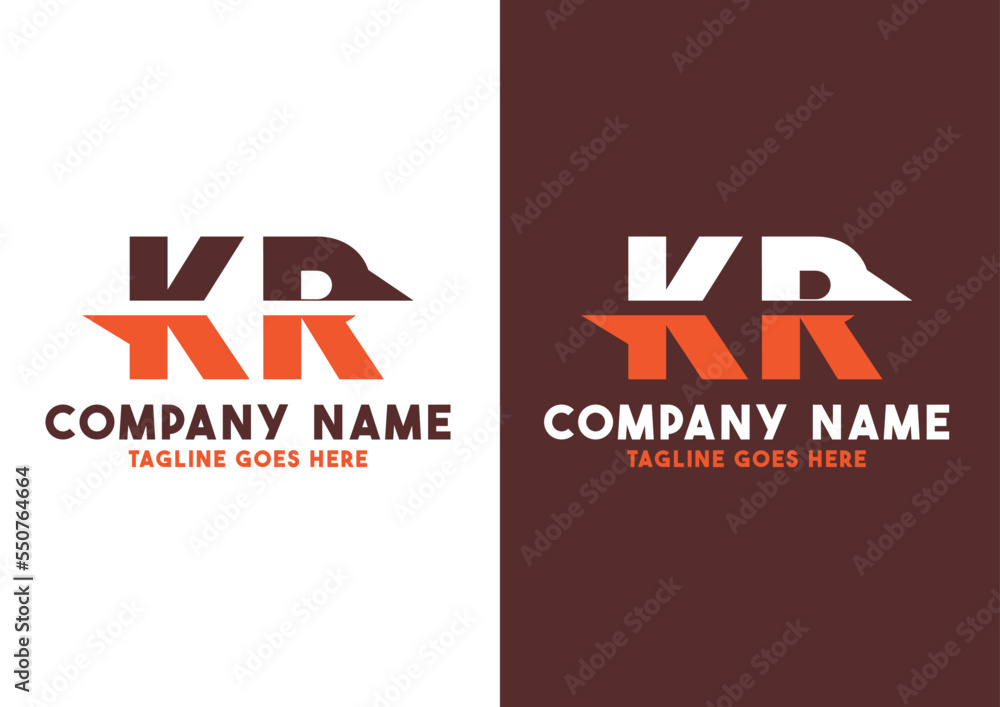 Letter KR logo design vector template, KR logo Stock Vector | Adobe Stock