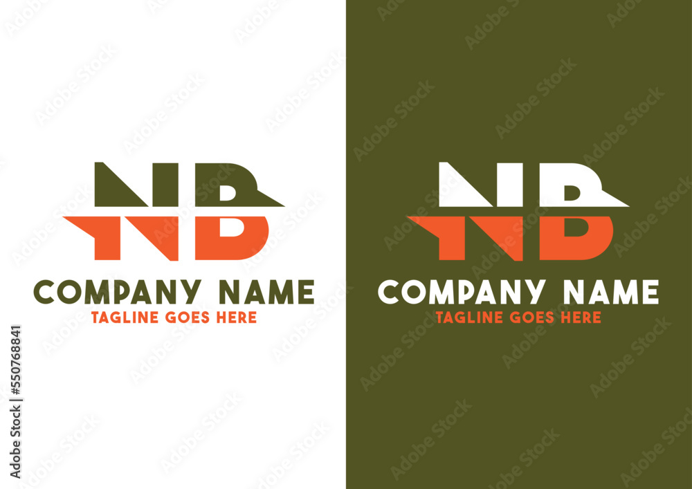 Letter NB logo design vector template, NB logo Stock Vector | Adobe Stock