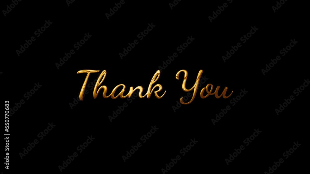 Animated thank you Luxury cinematic gold animated Thank you text in 3d ...
