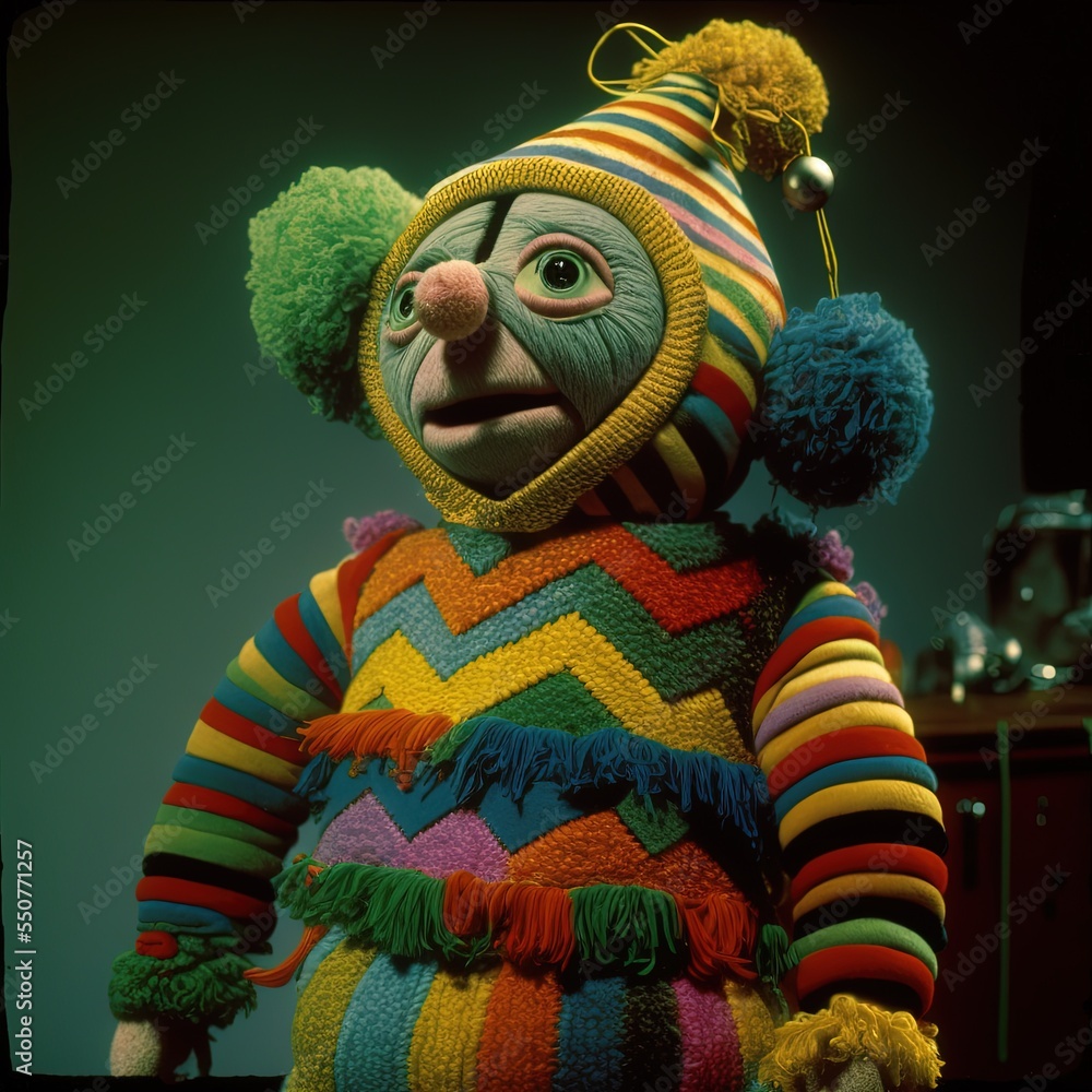 Harlequin character illustration generated with Artificial Intelligence ...