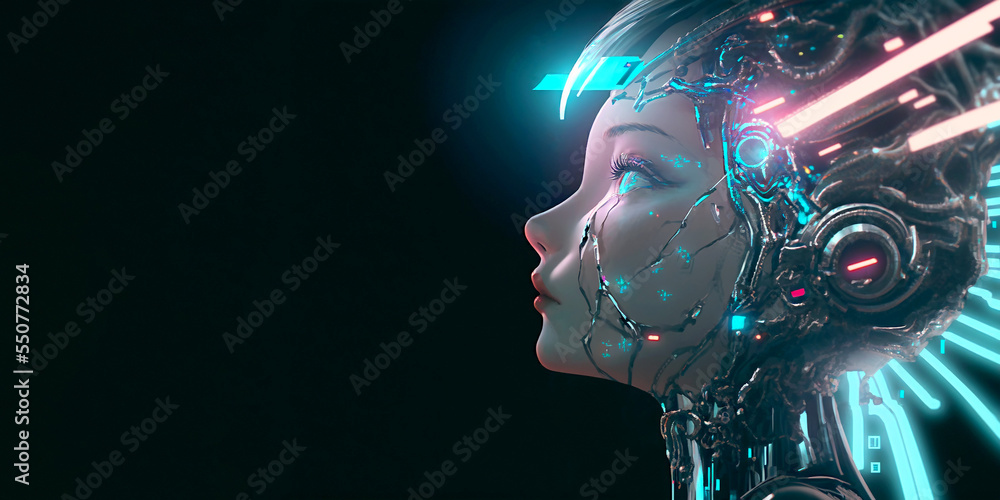 Cyborg, humanoid, robot, android, ai, metaverse, virtual reality ...