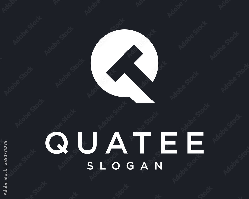 Letter QT TQ Monogram Modern Simple Minimalist Negative Shape Minimal ...