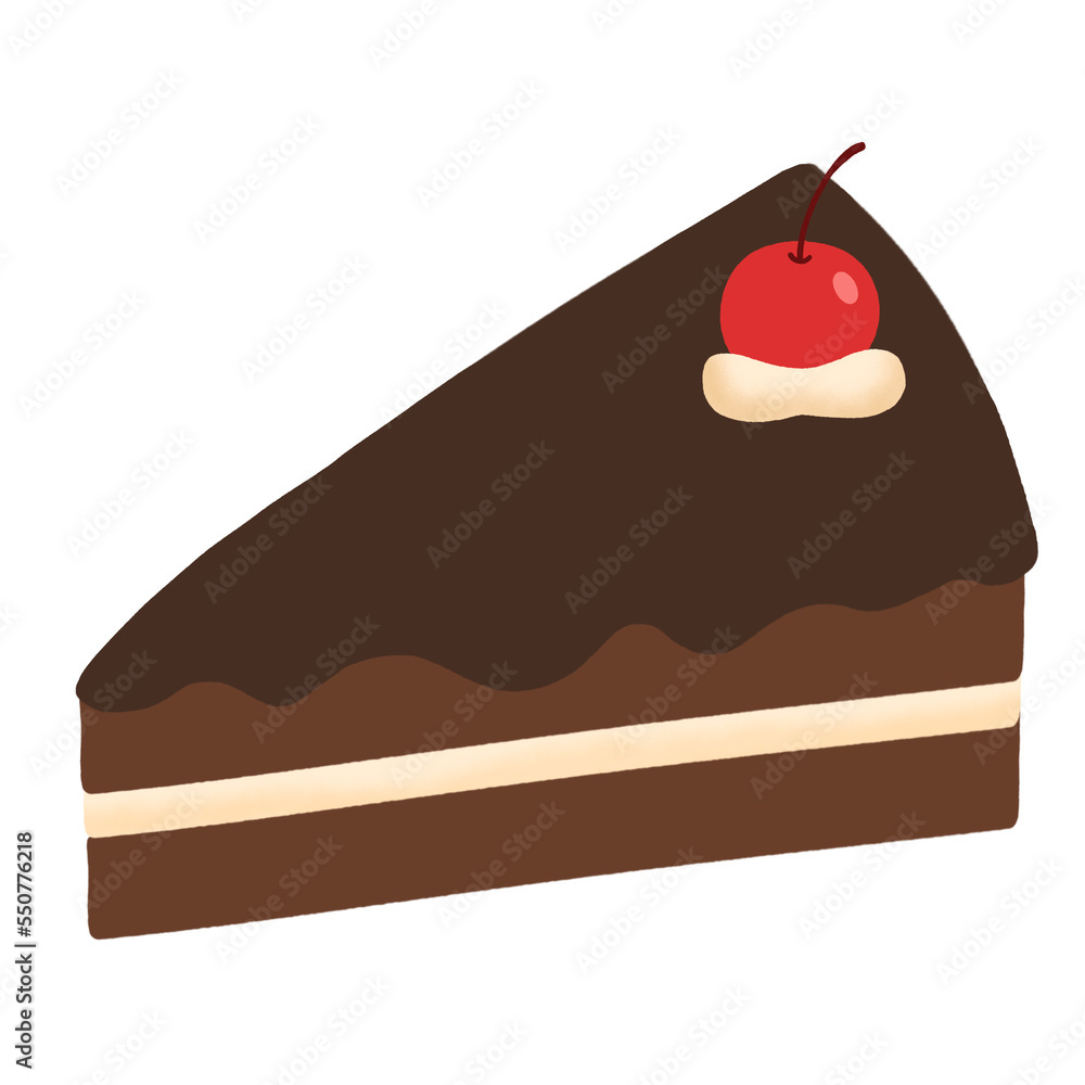 Chocolate Cake Slice Cartoon
