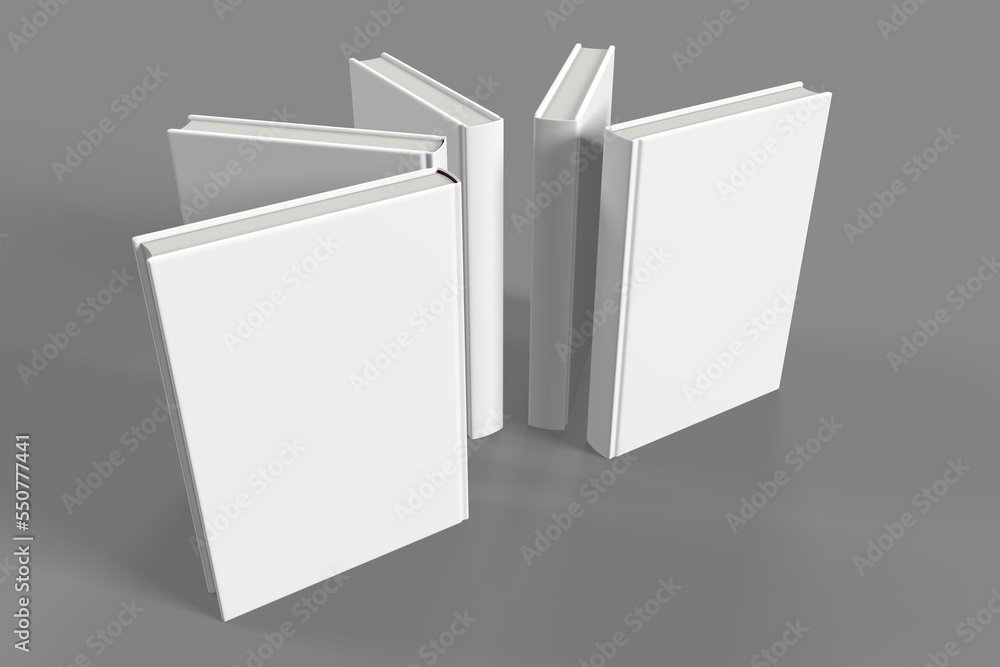 Realistic 3d book mockup illustration with 5 hard covers. Book mockup ...