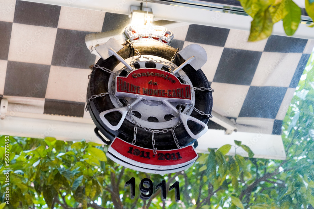 Emblem of centenaire du rallye monte carlo Monaco brand logo and text ...