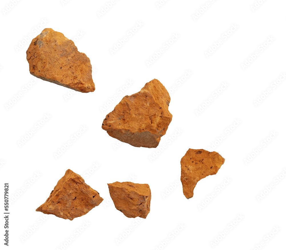 Falling flying pieces of broken red brick isolated on transparent, PNG ...