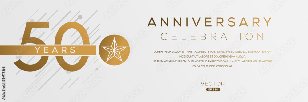 50 years anniversary celebration template, Vector illustration. Stock ...