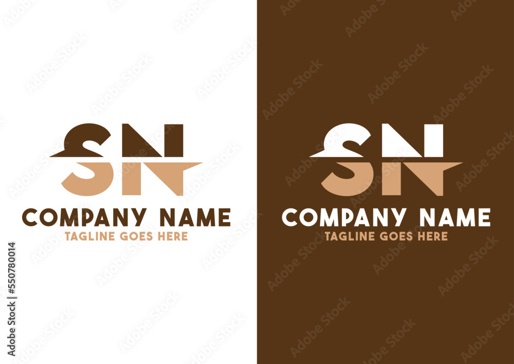 Letter SN logo design vector template, SN logo Stock Vector | Adobe Stock