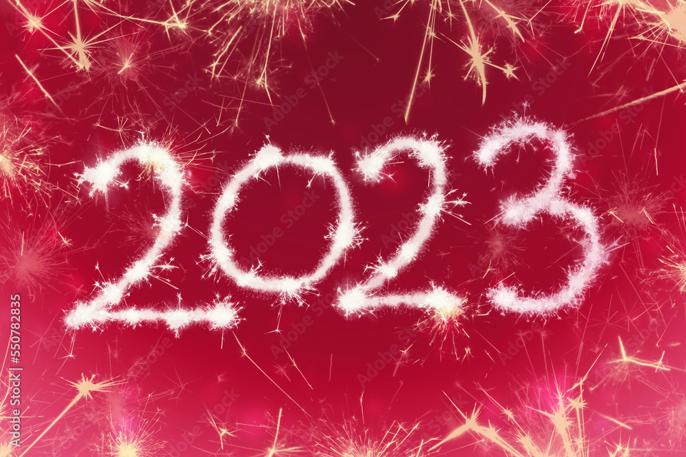 Numbers 2023 symbol inscription on a background color of the year ...