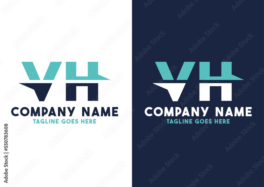 Letter VH logo design vector template, VH logo Stock Vector | Adobe Stock