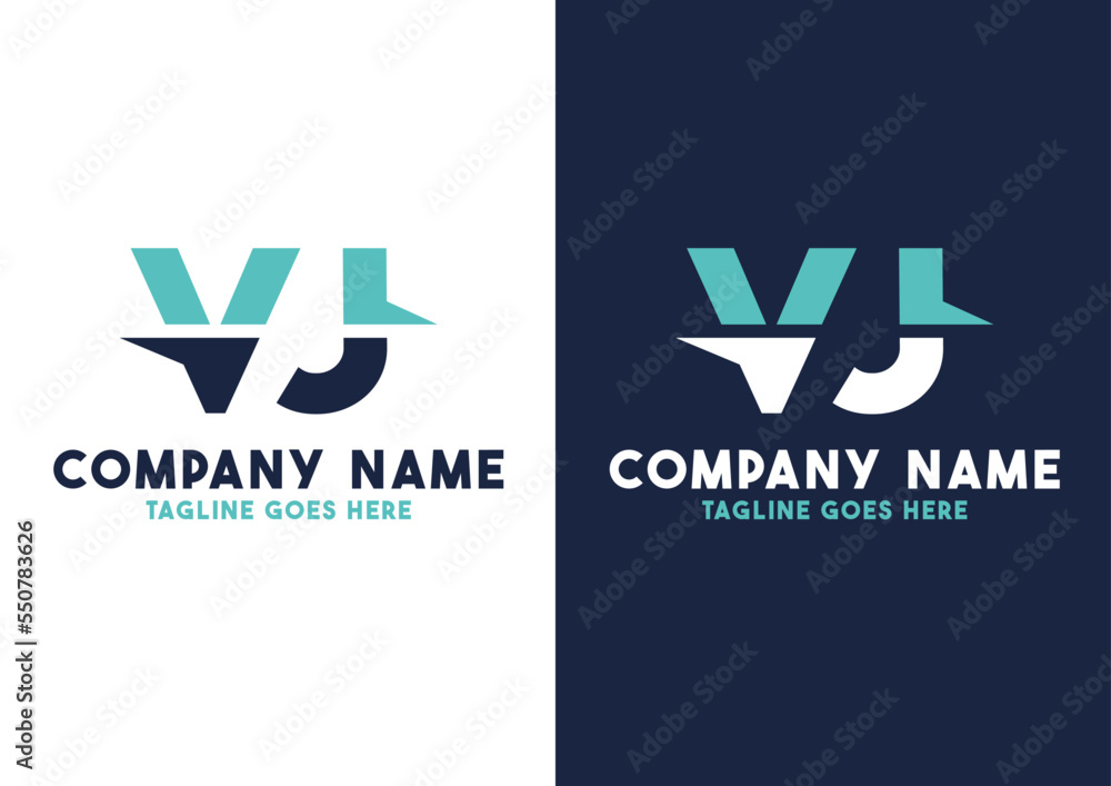 Letter VJ logo design vector template, VJ logo Stock Vector | Adobe Stock