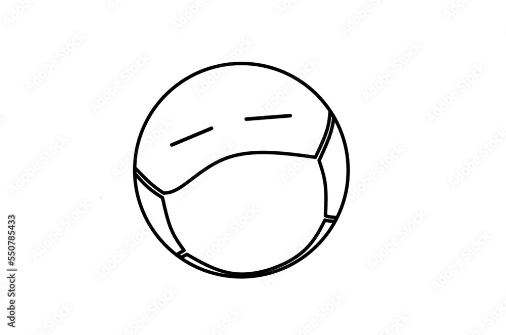 sick face mask emoji line art drawing Stock Illustration | Adobe Stock