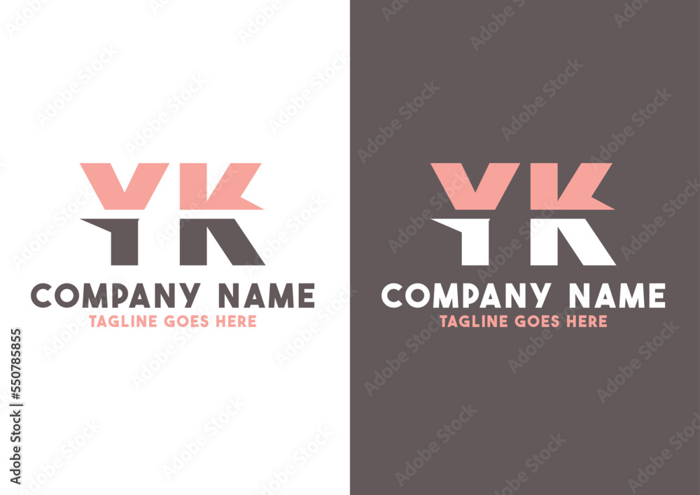 Letter YK logo design vector template, YK logo Stock Vector | Adobe Stock