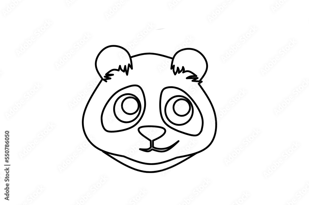 Cute panda smug face emoji line art Stock Illustration | Adobe Stock