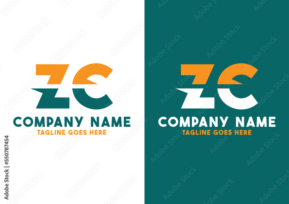 Letter ZC logo design vector template, ZC logo Stock Vector | Adobe Stock