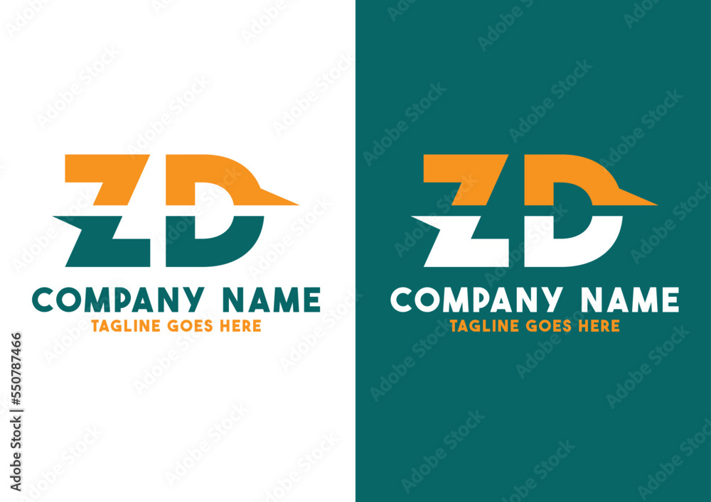 Letter ZD logo design vector template, ZD logo Stock Vector | Adobe Stock