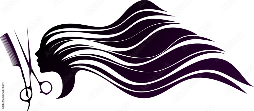 Profile of the face of a girl with beautiful curls of hair. Hair ...