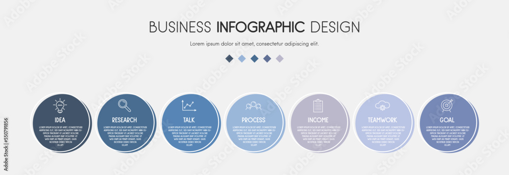 Infographic with business elements. Flowchart design. Vector Stock ...