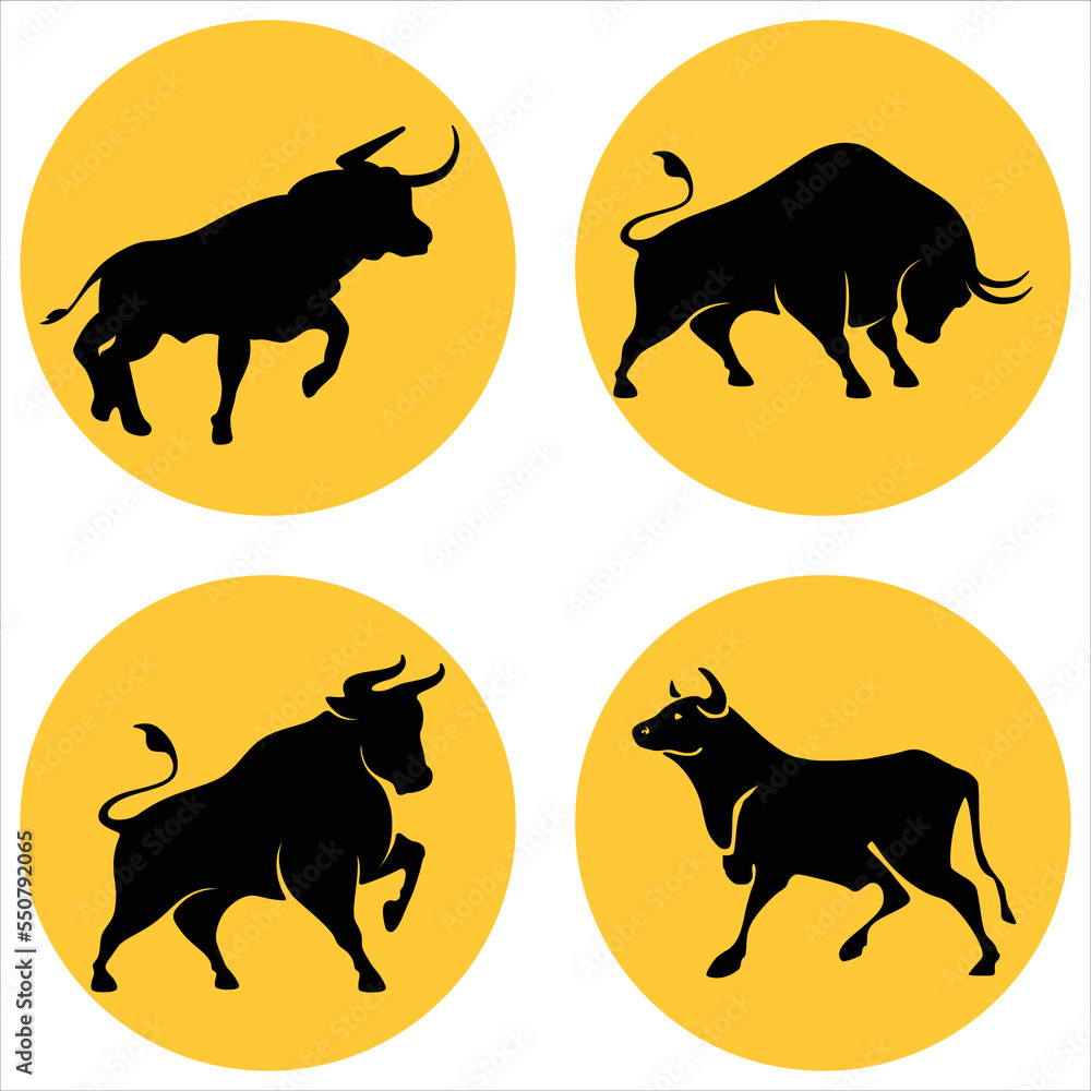 Bulls portrait Stock Vector | Adobe Stock