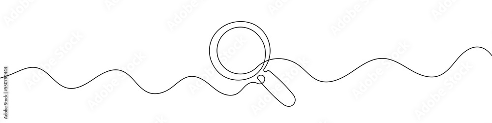 Loupe in continuous line drawing style. Line art of magnifying glass ...