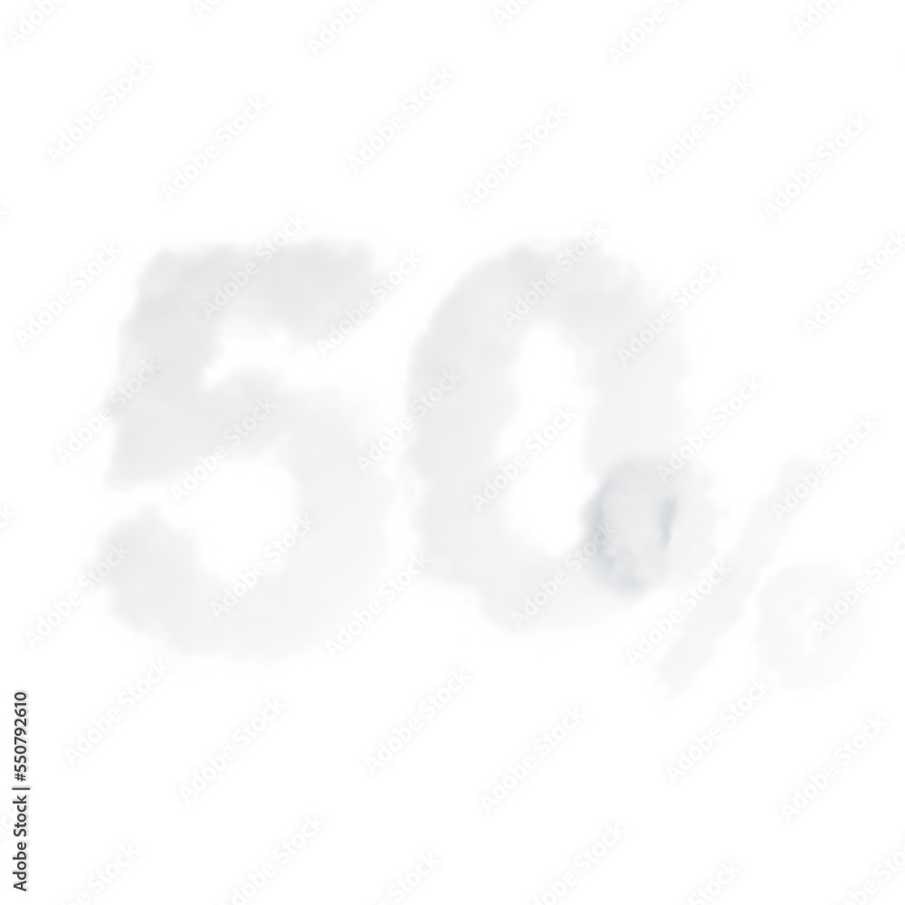 50 percent discount symbol in the shape of a cloud. Sell up to fifty ...