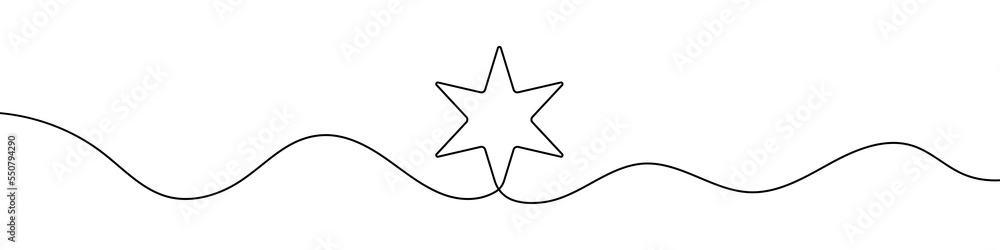Star in continuous line drawing style. Line art star icon. Vector ...
