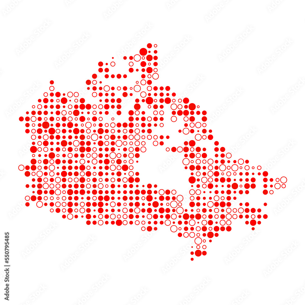 Canada Silhouette Pixelated pattern map illustration Stock Vector ...