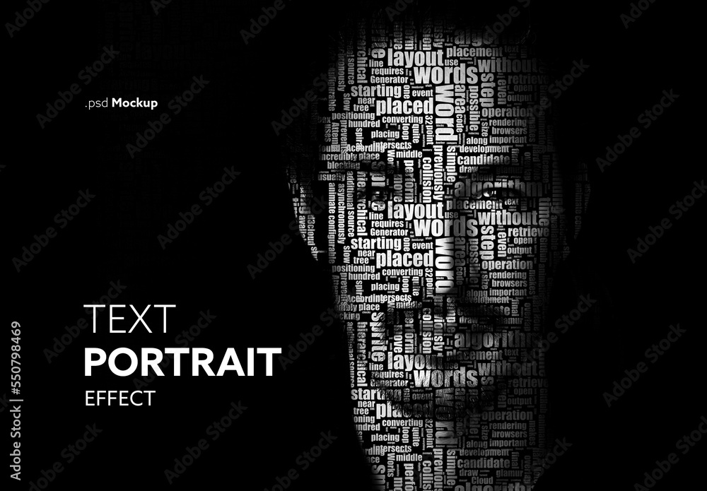 Text Portrait Effect Stock Template | Adobe Stock