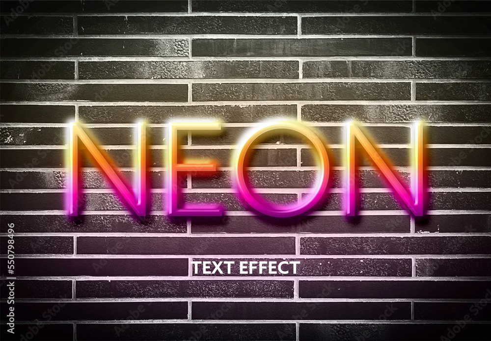 Neon Text Effect Stock Template | Adobe Stock