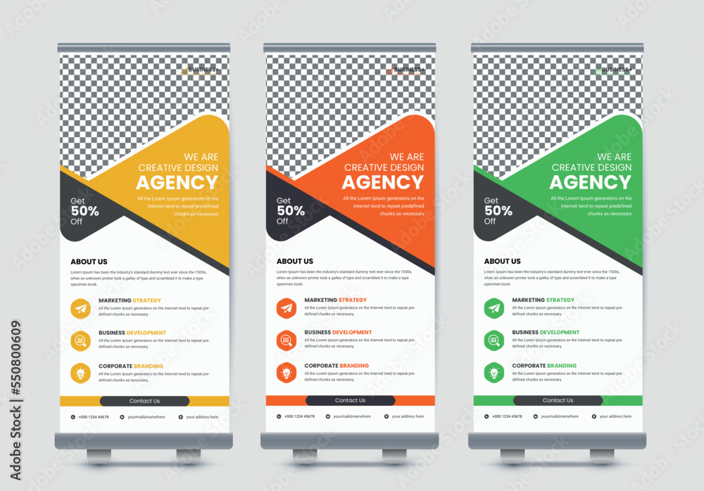 Roll up banner stand for commercial board and exhibition ads pull up ...