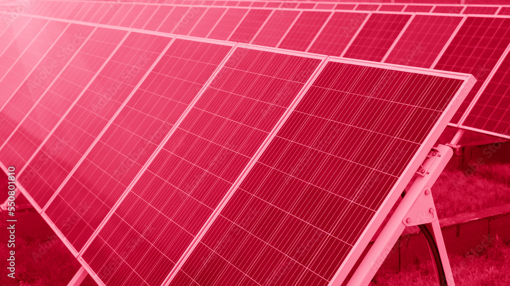 Production of renewable green energy concept. Image toned in color of ...