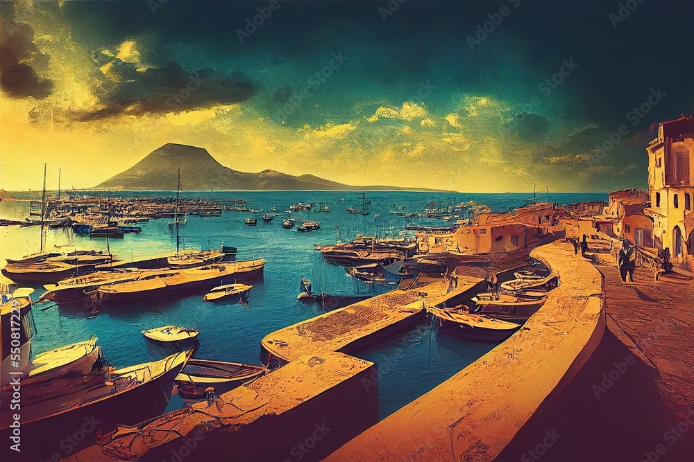 A Beautiful digital artwork of The little port of Aci Trezza, Sicily ...
