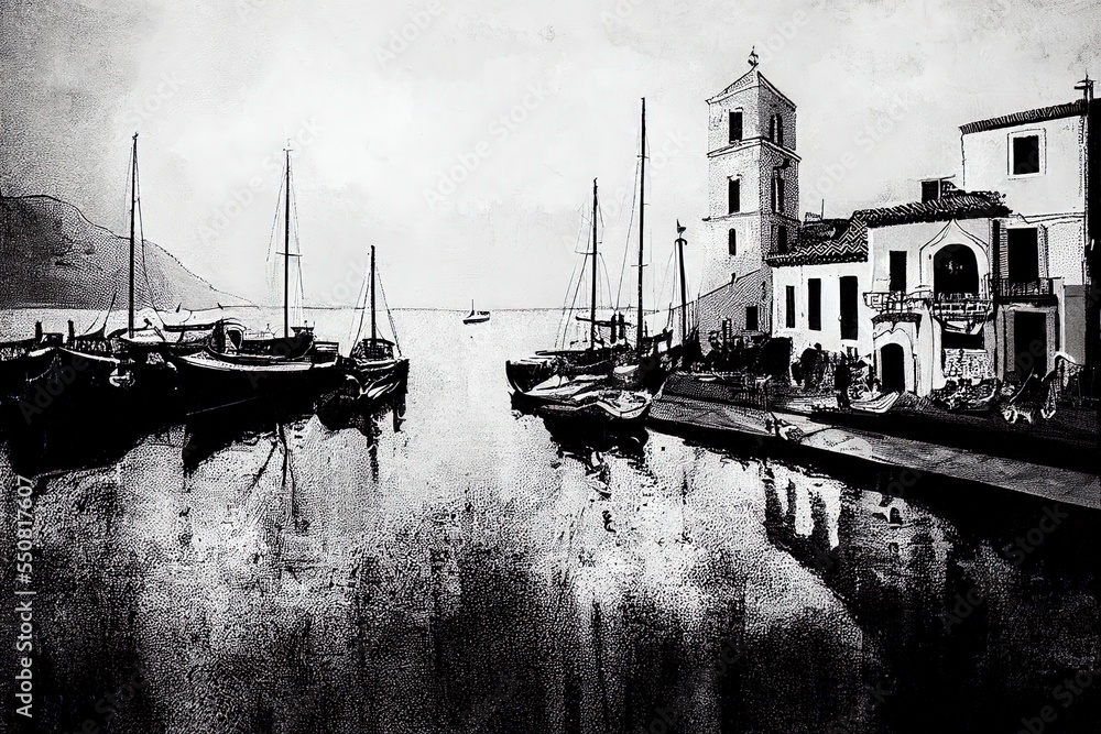 A Beautiful digital artwork of The little port of Aci Trezza, Sicily ...