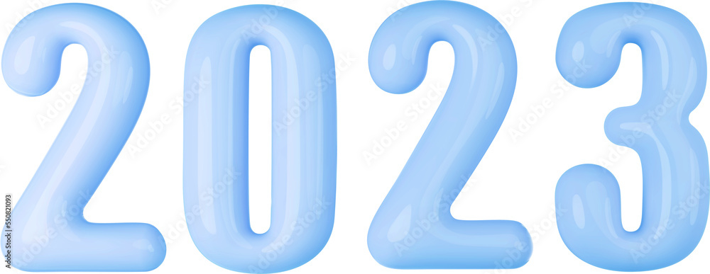 2023 white 3d blue letters isolated on blank background PNG Stock ...