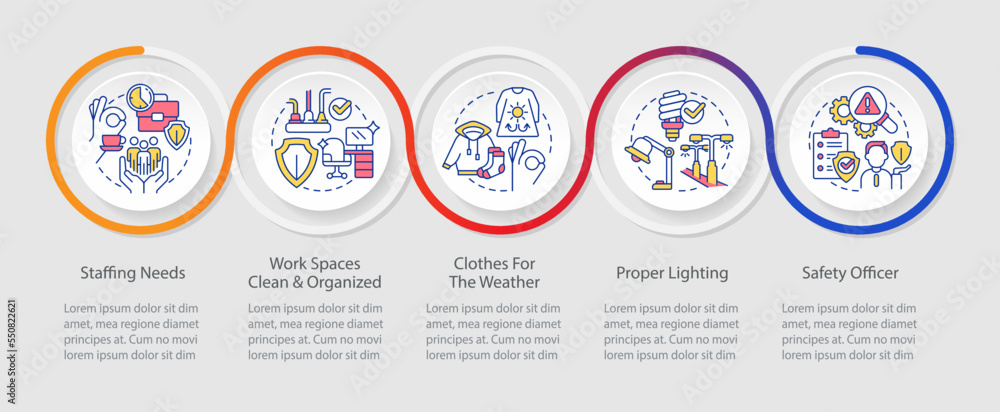 Minimizing risks of occupational injuries tips loop infographic ...