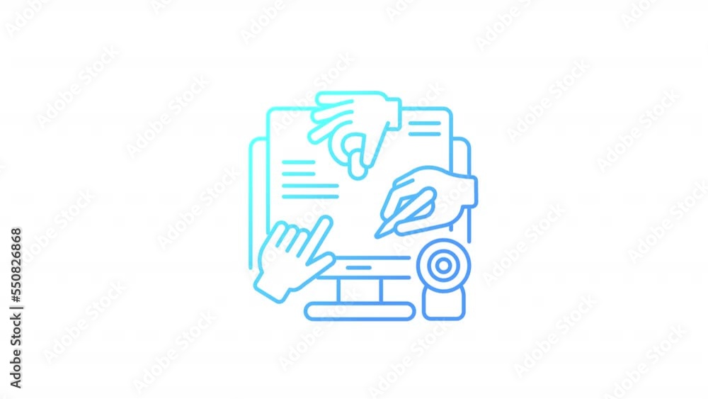 Animated all hands gradient icon. Business conference online. Ideas ...