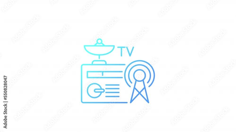 Animated broadcast gradient icon. TV and radio translation ...